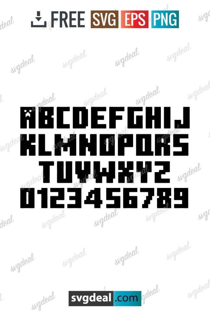Free Minecraft Font Alphabet Svg - SVGDeal.com