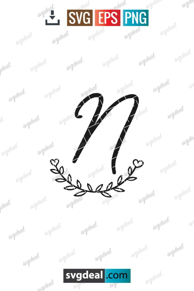 Free Letter N Monogram Svg - SVGDeal.com